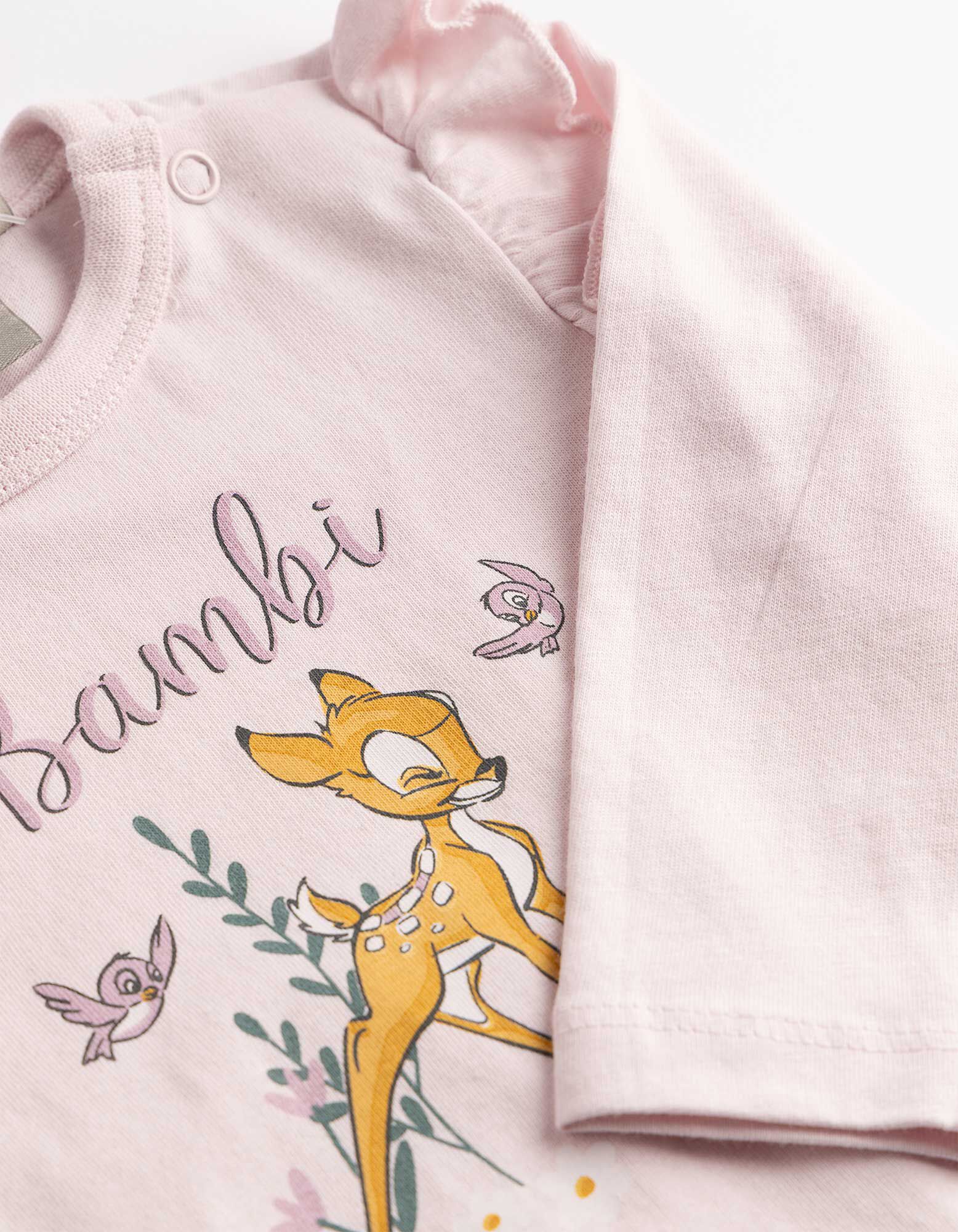 Body cu mânecă lungă - Bambi - Roz - Takko Fashion