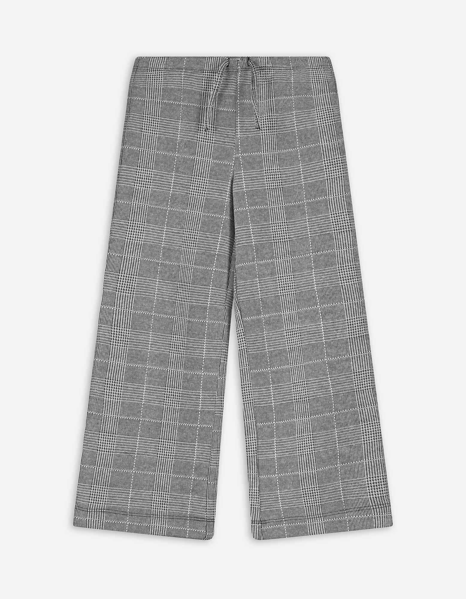 Pantalone - Karo print - bela - Takko Fashion