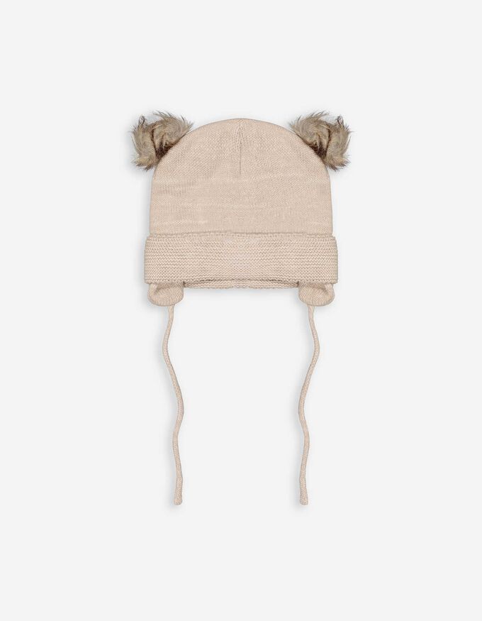 Căciulă cu ciucure - căptușeală fleece - Bej - Takko Fashion