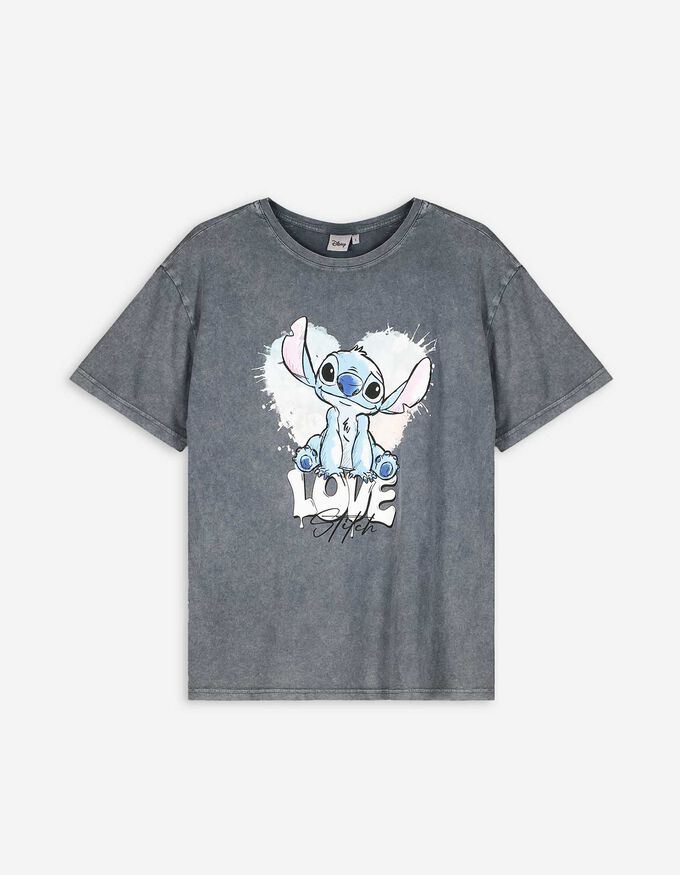 Tricou - Lilo și Stitch - Gri inchis - Takko Fashion