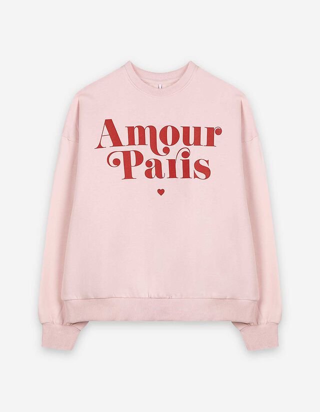 Sweat-shirt - Impression avant - Rose - Takko Fashion