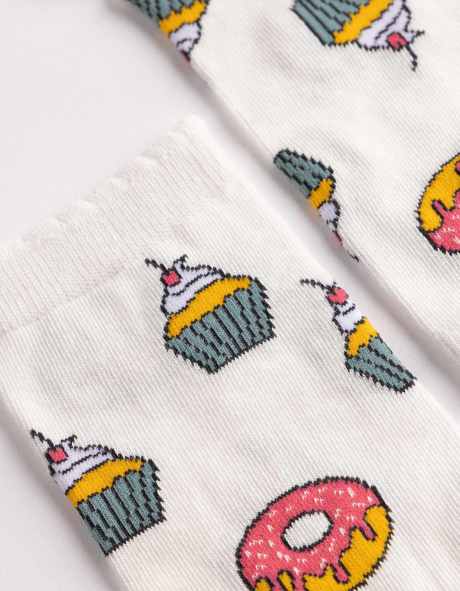 Socken - Allover-Muster - weiß - Takko Fashion