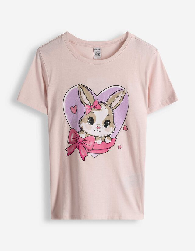 T-Shirt - Frontprint - rosa - Takko Fashion