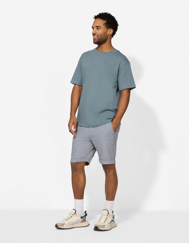 Short - Vaste pijpomslag - groen - Takko Fashion