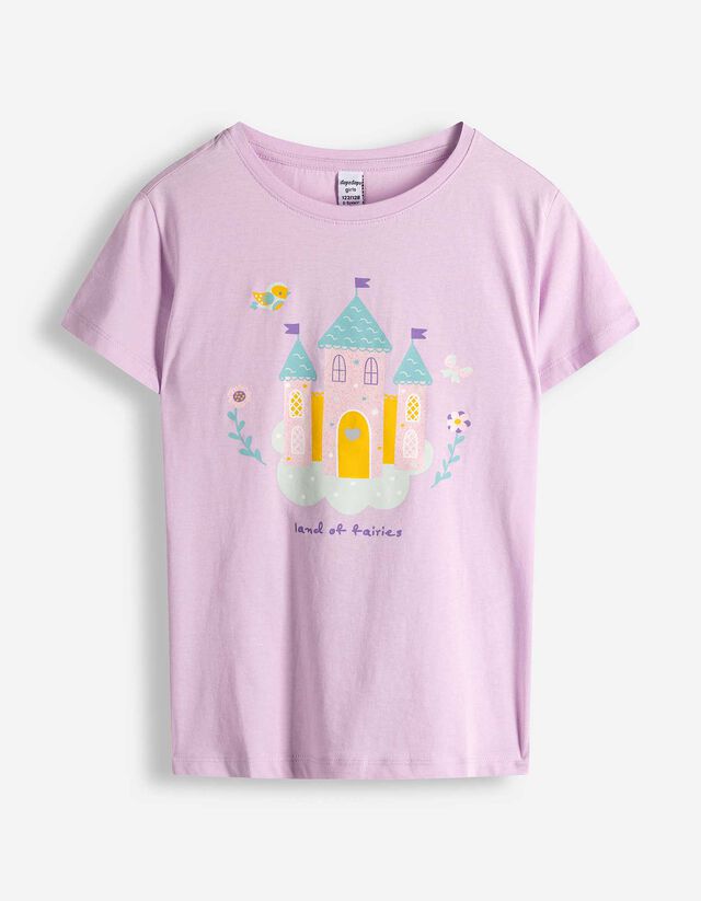 T-Shirt - Frontprint - lila - Takko Fashion