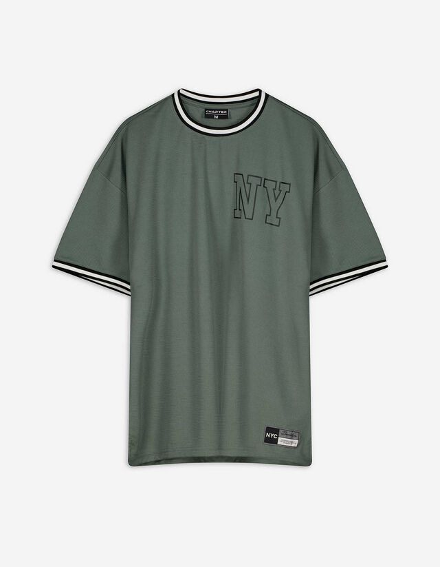 T-Shirt - Mesh - dunkelgrün - Takko Fashion