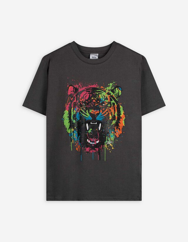 Tričko - Přední tisk - tmave seda - Takko Fashion